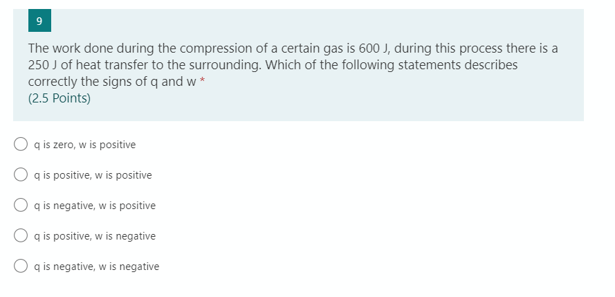 Solved 9 The work done during the compression of a certain | Chegg.com