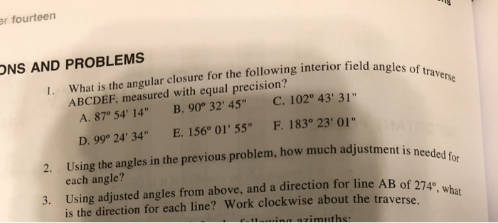 Solved er fourteen NS AND PROBLEMS 1. What is the angular | Chegg.com