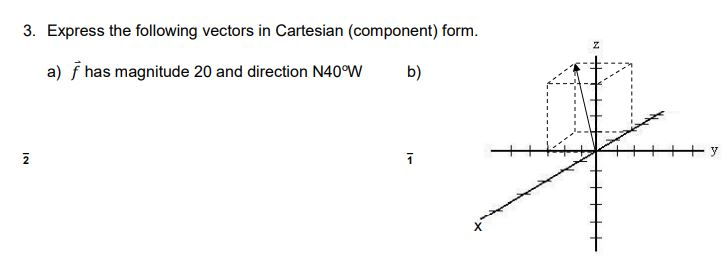 Solved 3. Express the following vectors in Cartesian | Chegg.com
