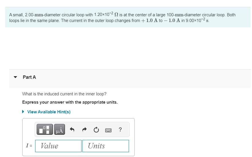 Solved A small, 2.00 -mm-diameter circular loop with | Chegg.com