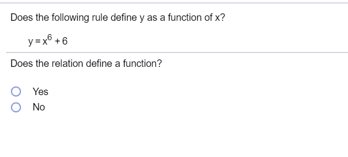 Solved Does the following rule define y as a function of x? | Chegg.com