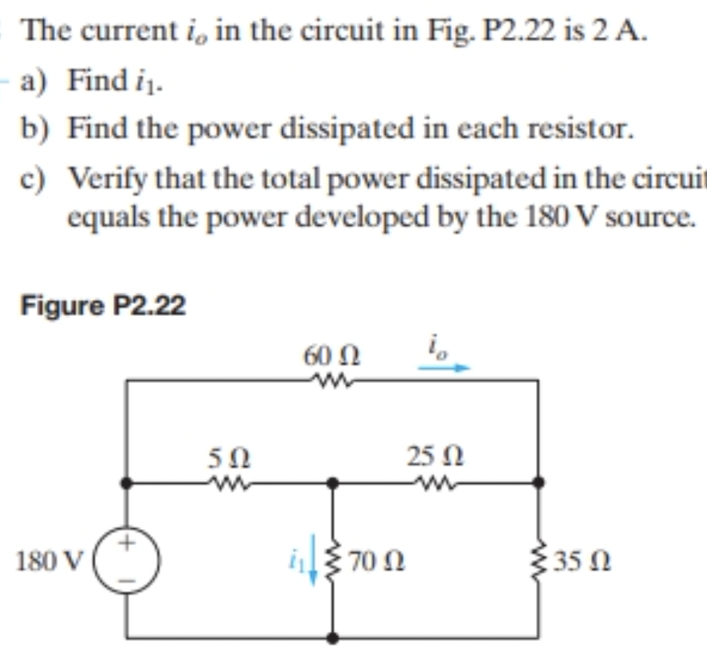 Solved The current io in the circuit in Fig. P2.22 is 2 A. | Chegg.com