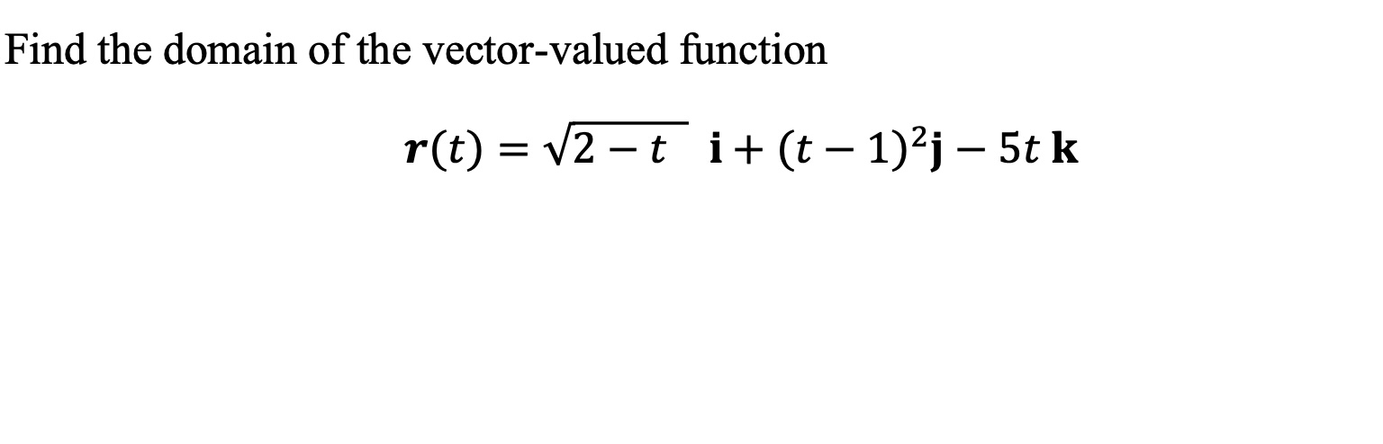 Solved Find the domain of the vector-valued function | Chegg.com