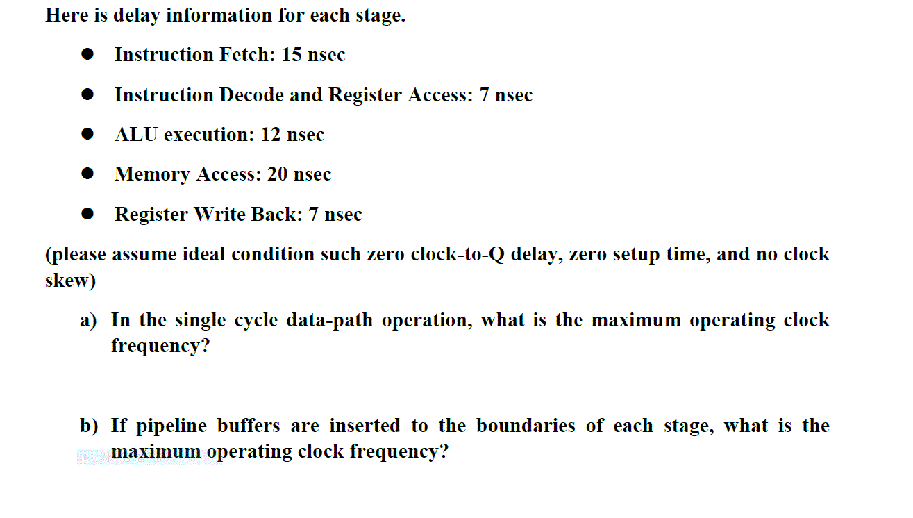 Solved 2. Pipelining IF: Instruction fetch MEM: Memory | Chegg.com