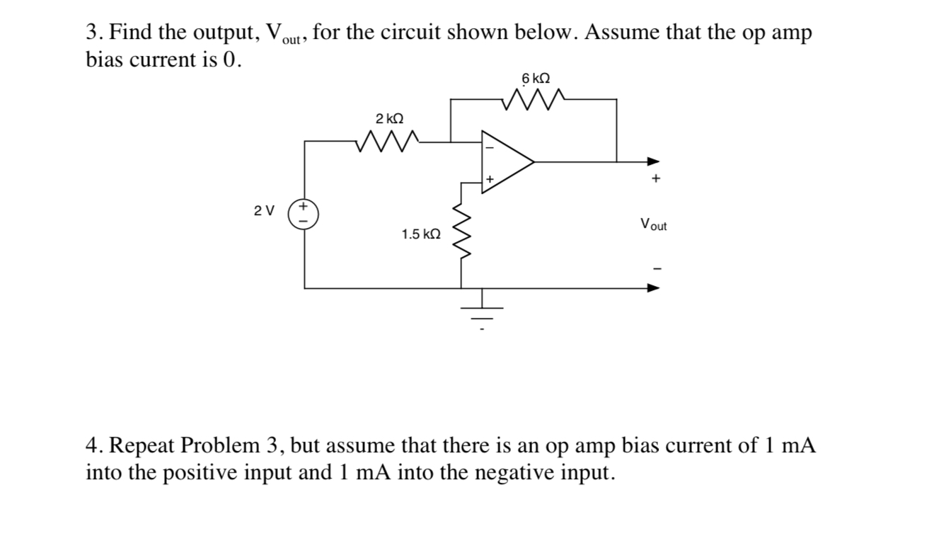 Find the output, Vout , ﻿for the circuit shown below. | Chegg.com