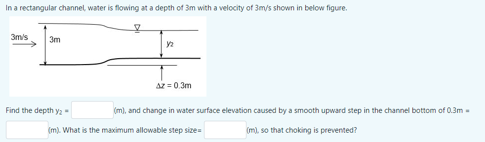 Solved In a rectangular channel, water is flowing at a depth | Chegg.com