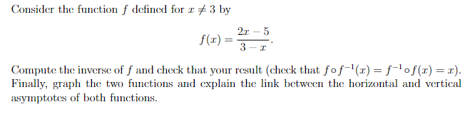 Solved Consider the function f defined for 1 #3 by 5 f(x) | Chegg.com