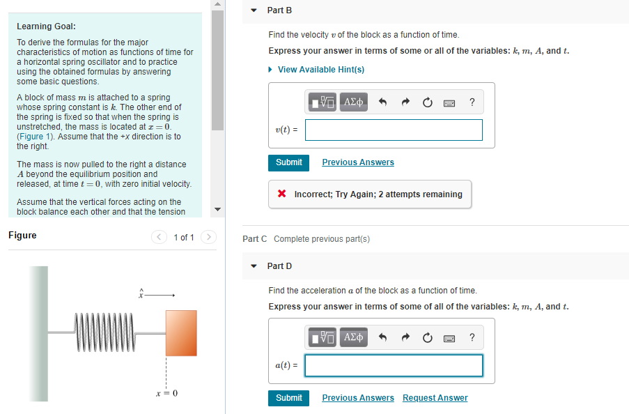 Solved Part B Learning Goal: Find the velocity v of the | Chegg.com
