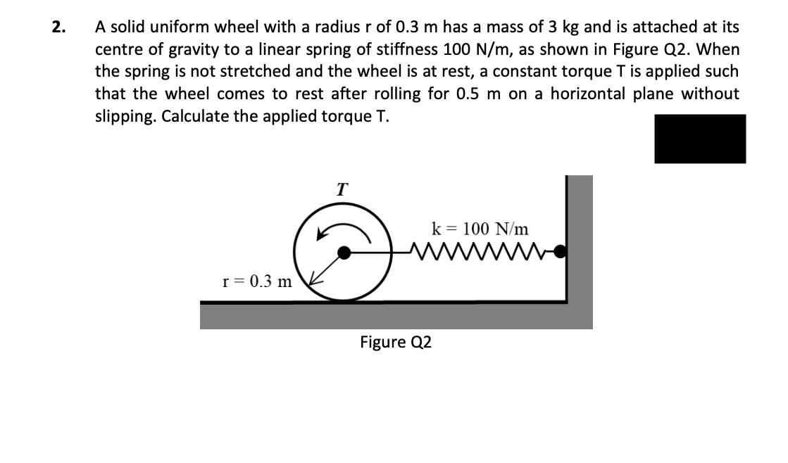 Solved A solid uniform wheel with a radius \\( r \\) of \\( | Chegg.com