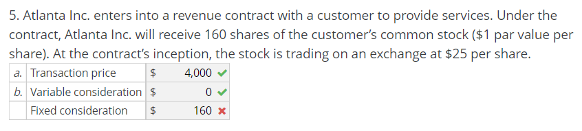 Solved Measuring the Transaction Price For each of the | Chegg.com