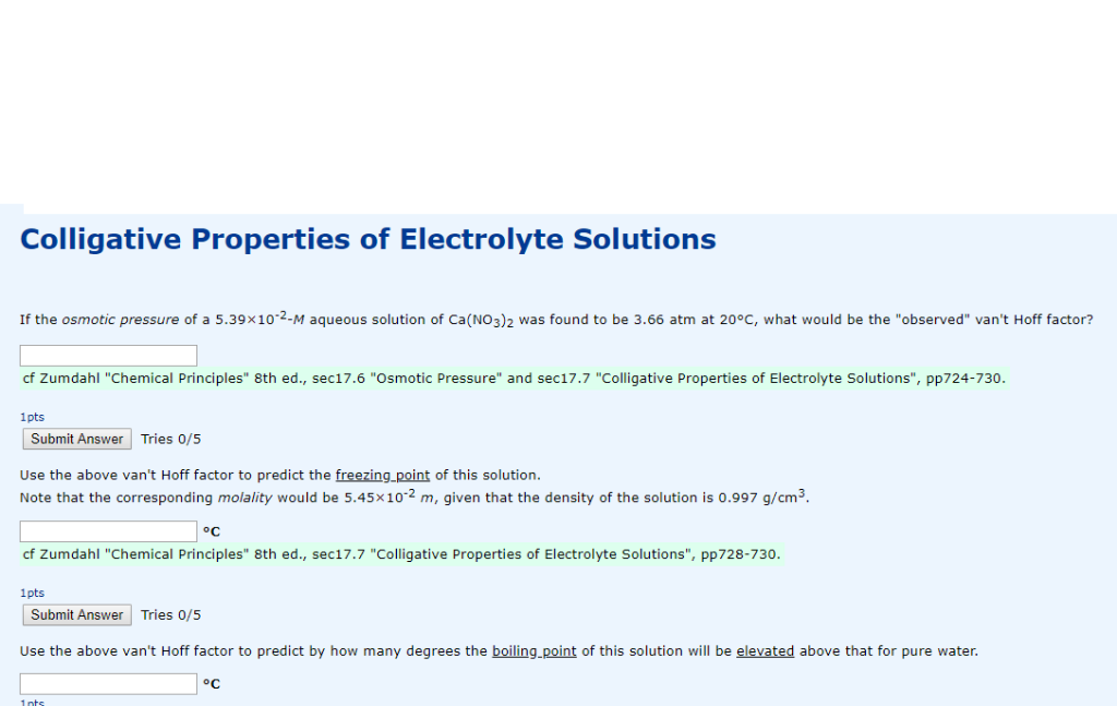 Solved Colligative Properties of Electrolyte Solutions If | Chegg.com