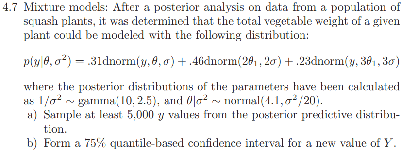 1.7 Mixture models: After a posterior analysis on | Chegg.com