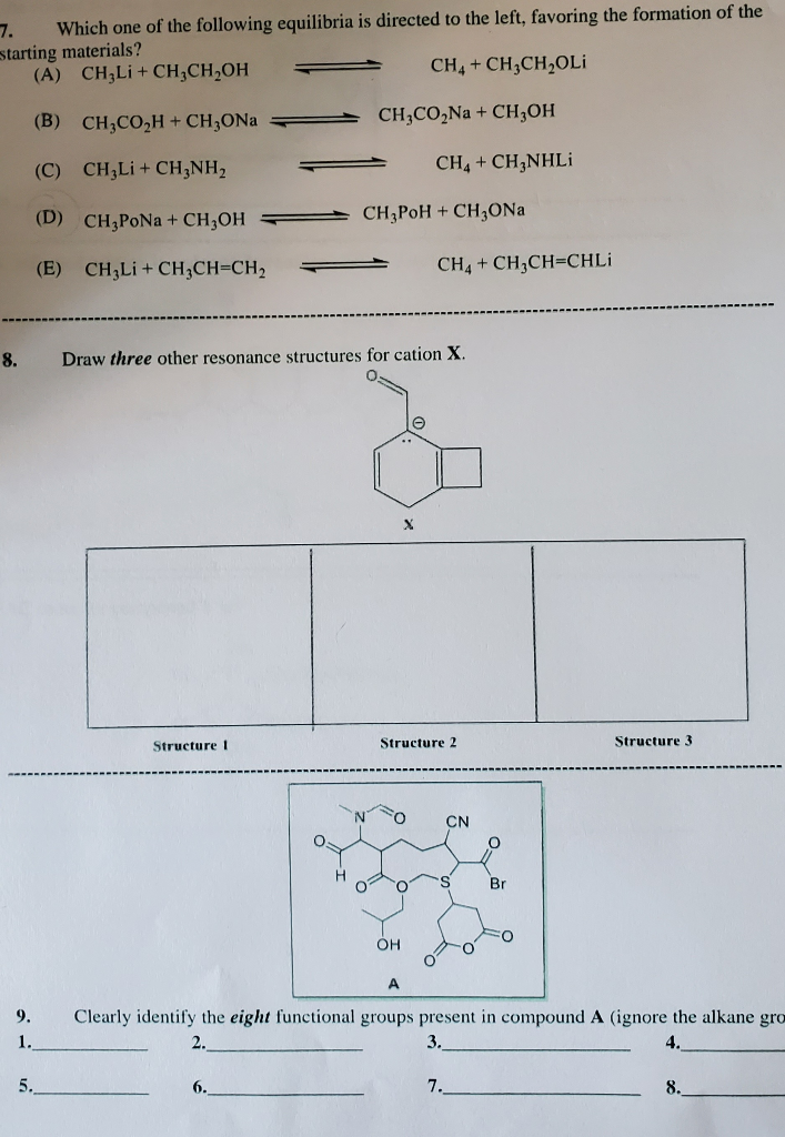 Solved 7. Which one of the following equilibria is directed | Chegg.com