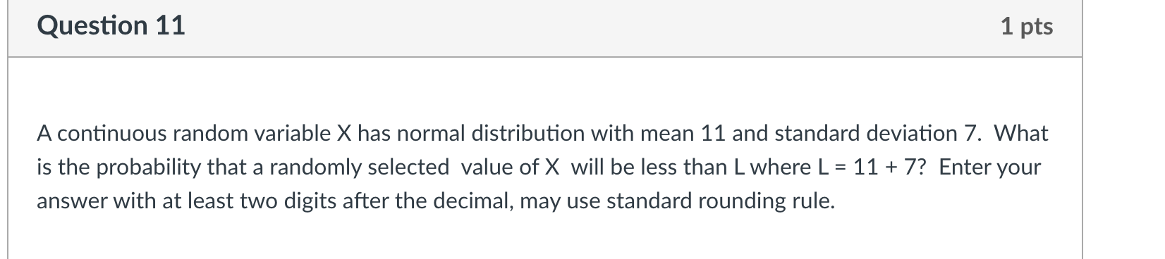 Solved Question 111 ﻿ptsA continuous random variable x ﻿has | Chegg.com