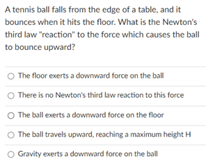 Solved A tennis ball falls from the edge of a table, and it | Chegg.com