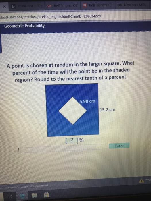 Solved a point is chosen at random in the larger square. | Chegg.com