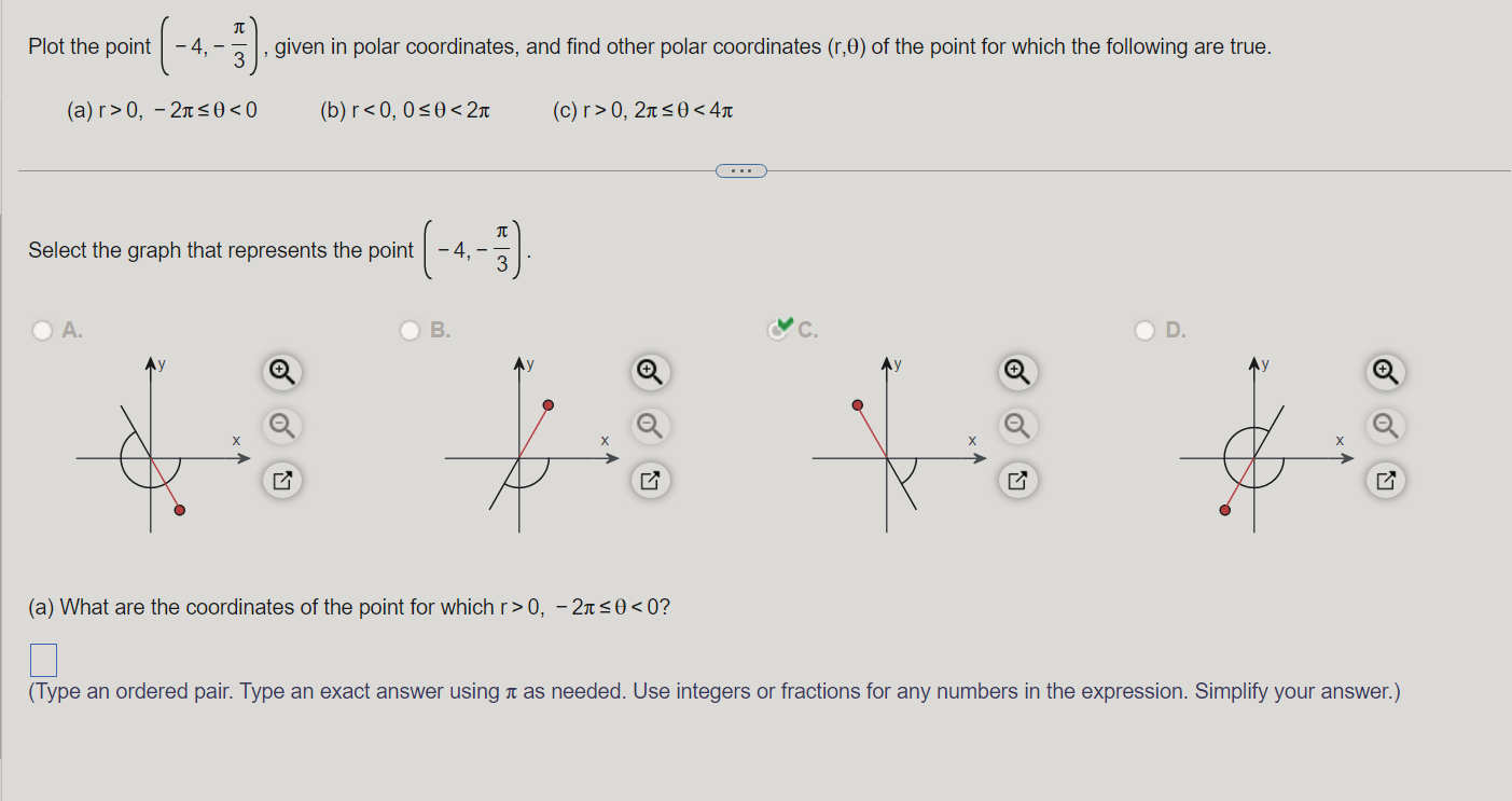 Solved Match each point in polar coordinates with either | Chegg.com