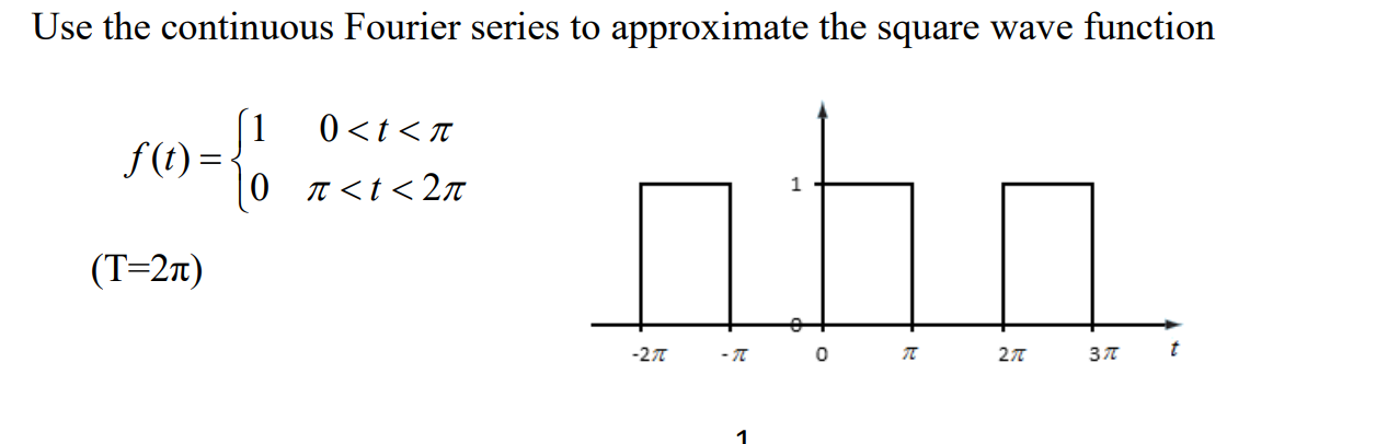 Solved Use the continuous Fourier series to approximate the | Chegg.com