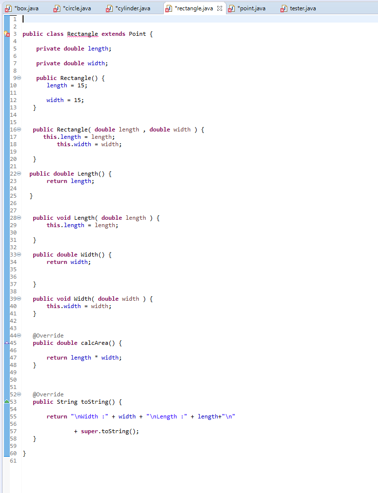 Solved 5 *cylinder.java *rectangle.java *point.java | Chegg.com