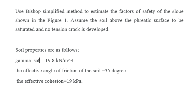 Use Bishop simplified method to estimate the factors | Chegg.com