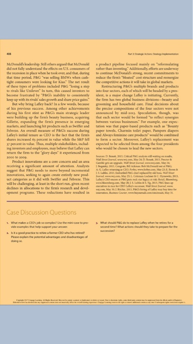 Solved Mini-Case A Change at the Top at Procter & Gamble: An | Chegg.com