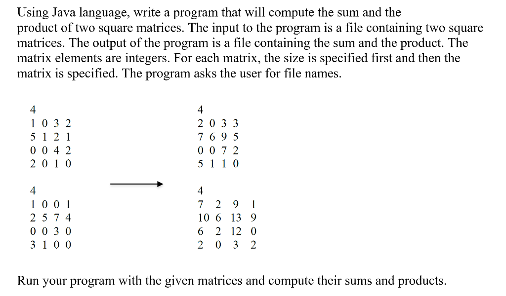 Solved Using Java language, write a program that will | Chegg.com