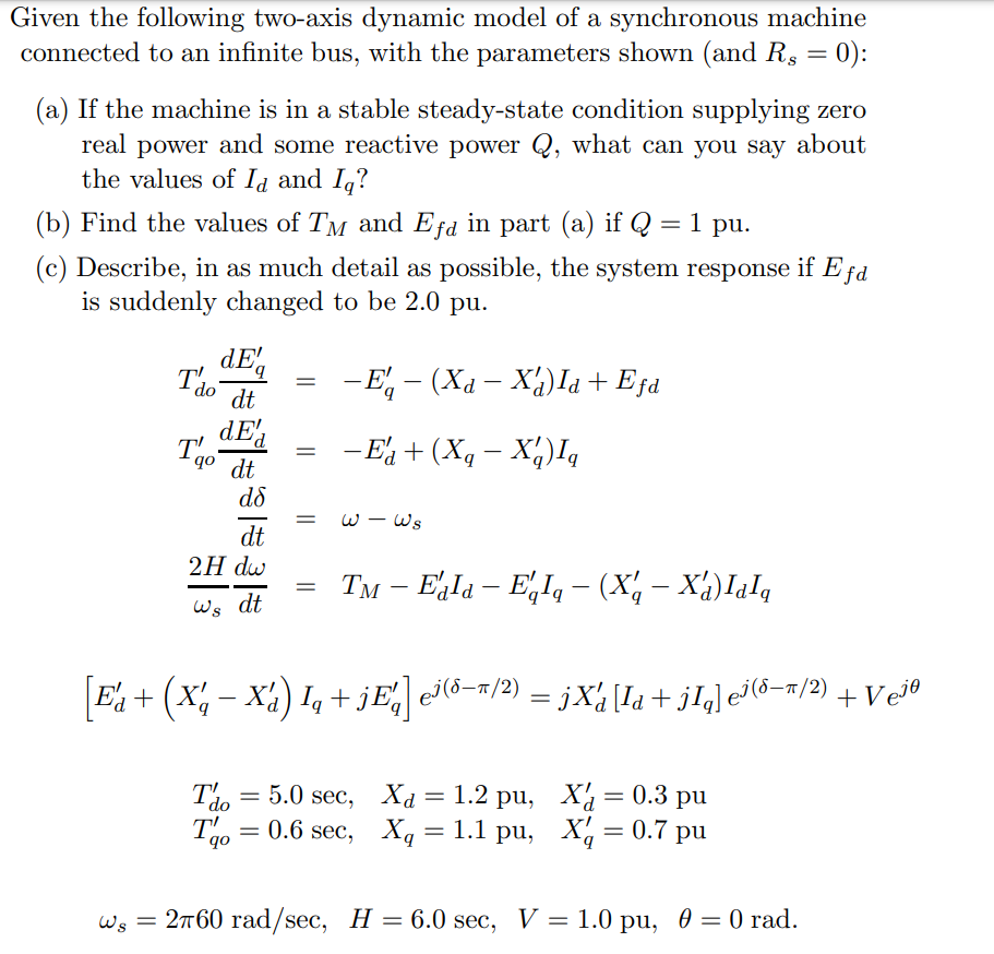 Solved Given the following two-axis dynamic model of a | Chegg.com