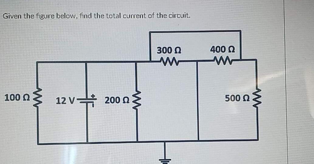 Solved Given the figure below, find the total current of the | Chegg.com