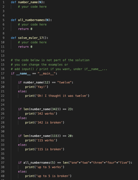 Solved Write a function number_name (N) that takes an | Chegg.com