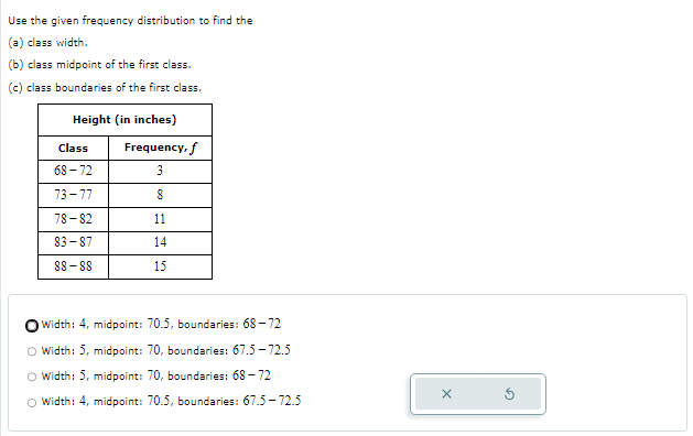 Solved Use the given frequency distribution to find the (a) | Chegg.com