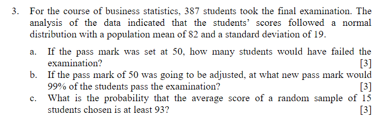 Solved 3. a. For the course of business statistics, 387 | Chegg.com