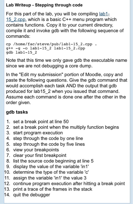 Solved Lab Writeup Stepping through code For this part of | Chegg.com