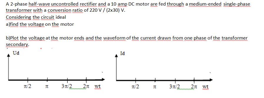 Solved A 2-phase half-wave uncontrolled rectifier and a 10 | Chegg.com