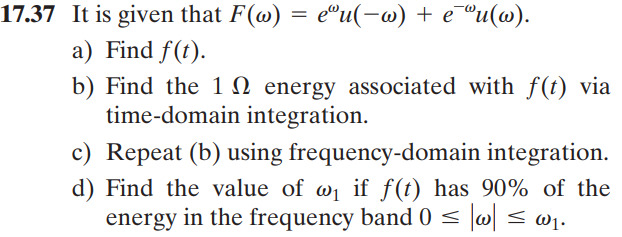 Solved 17.37 It is given that . a) Find . b) Find the energy | Chegg.com