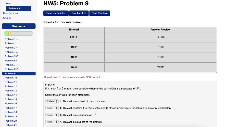 Solved Hw5 Problem 9 User Settings Grades Problems Problem