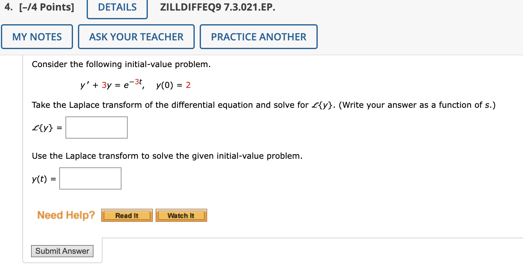 Solved Consider The Following Initial Value Problem 2252