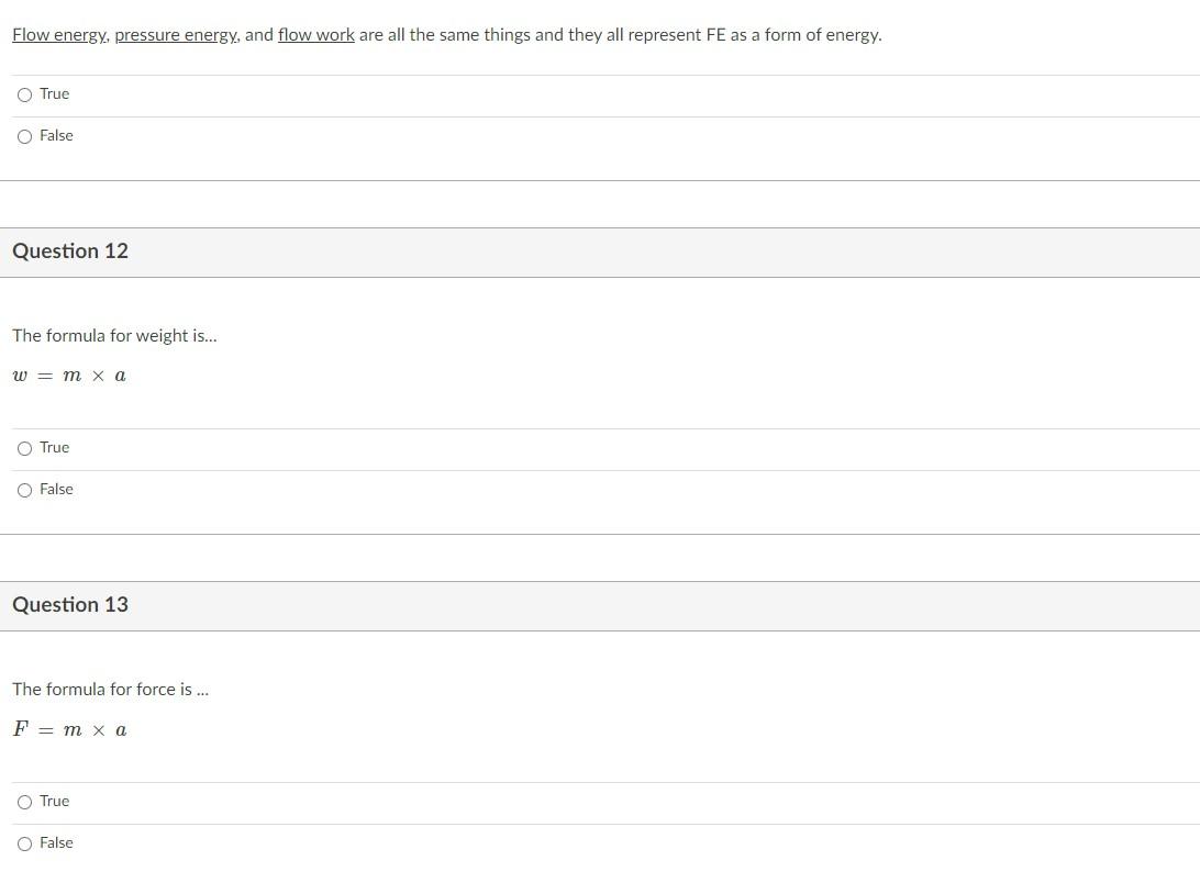 Solved Flow energy, pressure energy, and flow work are all | Chegg.com