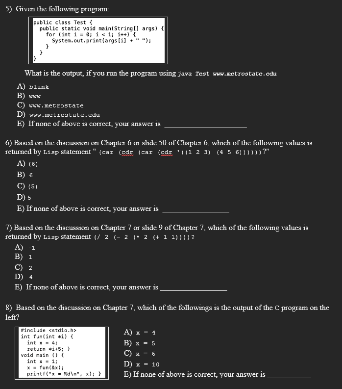 Solved What Is The Output If You Run The Program Using Java