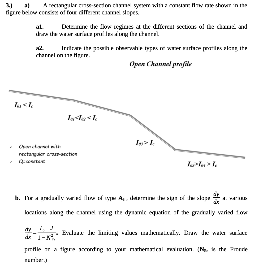 Solved 3.) a) A rectangular cross-section channel system | Chegg.com
