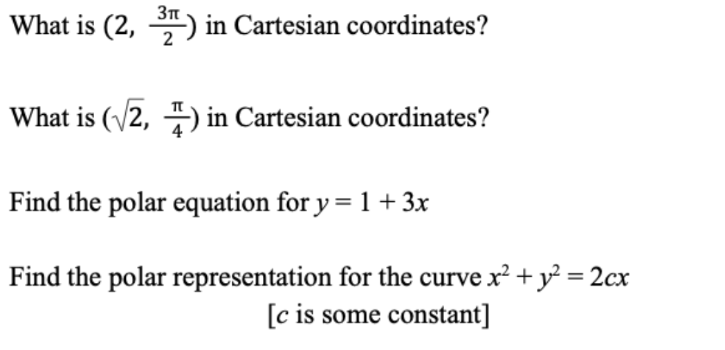 Solved What is (2,23π) in Cartesian coordinates? What is | Chegg.com ...