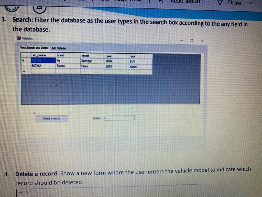 INSERT & DELETE & SEARCH Create a suitable database | Chegg.com