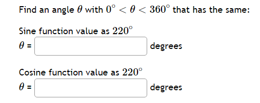 Solved Find an angle θ with 0∘