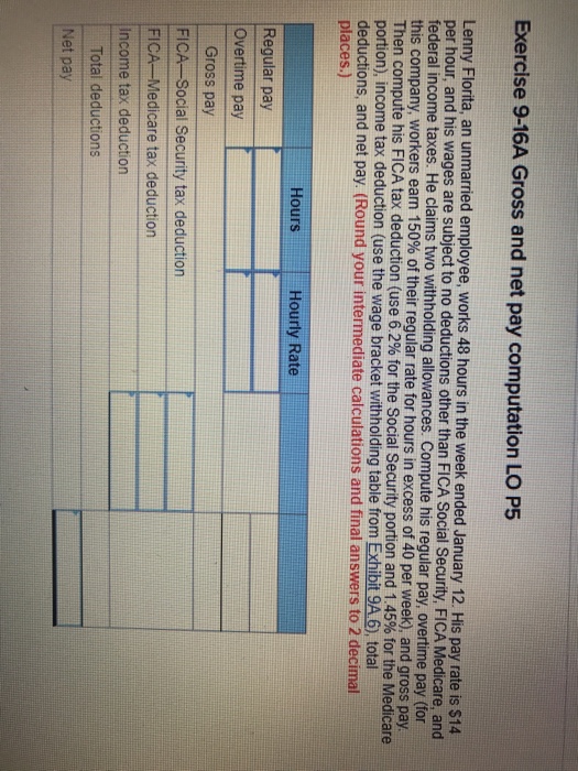 Lenny Florita, an unmarried employee, works 48 hours | Chegg.com