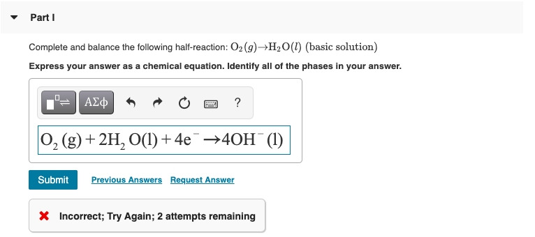 Solved Part 1 Complete and balance the following | Chegg.com
