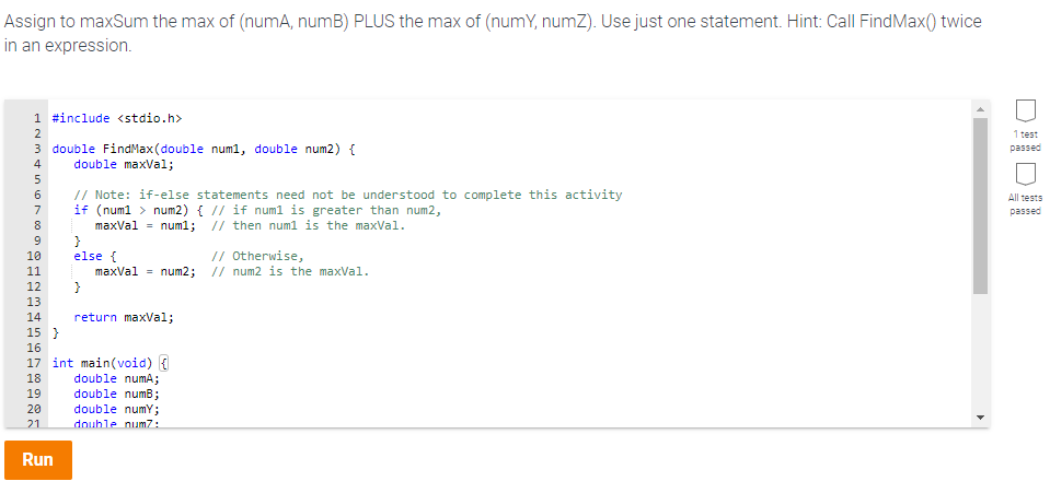 Solved Assign To Maxsum The Max Of Numa Numb Plus The Max 