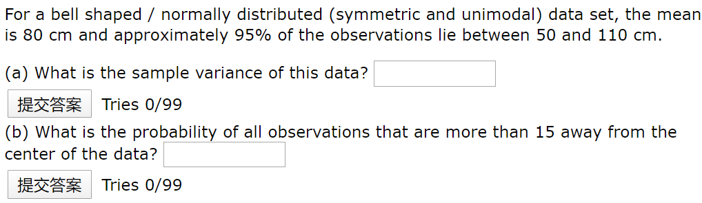 Solved For a bell shaped / normally distributed (symmetric | Chegg.com