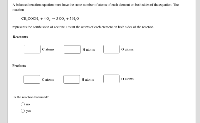 Solved A balanced reaction equation must have the same | Chegg.com
