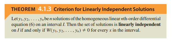 Solved THEOREM 4.1.3 Criterion for Linearly Independent | Chegg.com