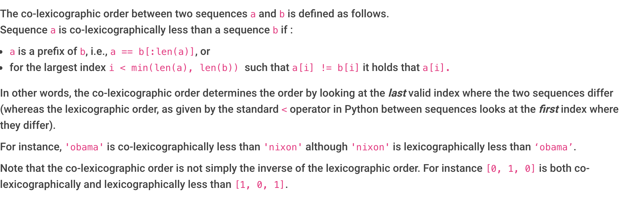 Solved Write a function colex_less_eq(a,b) that accepts two | Chegg.com