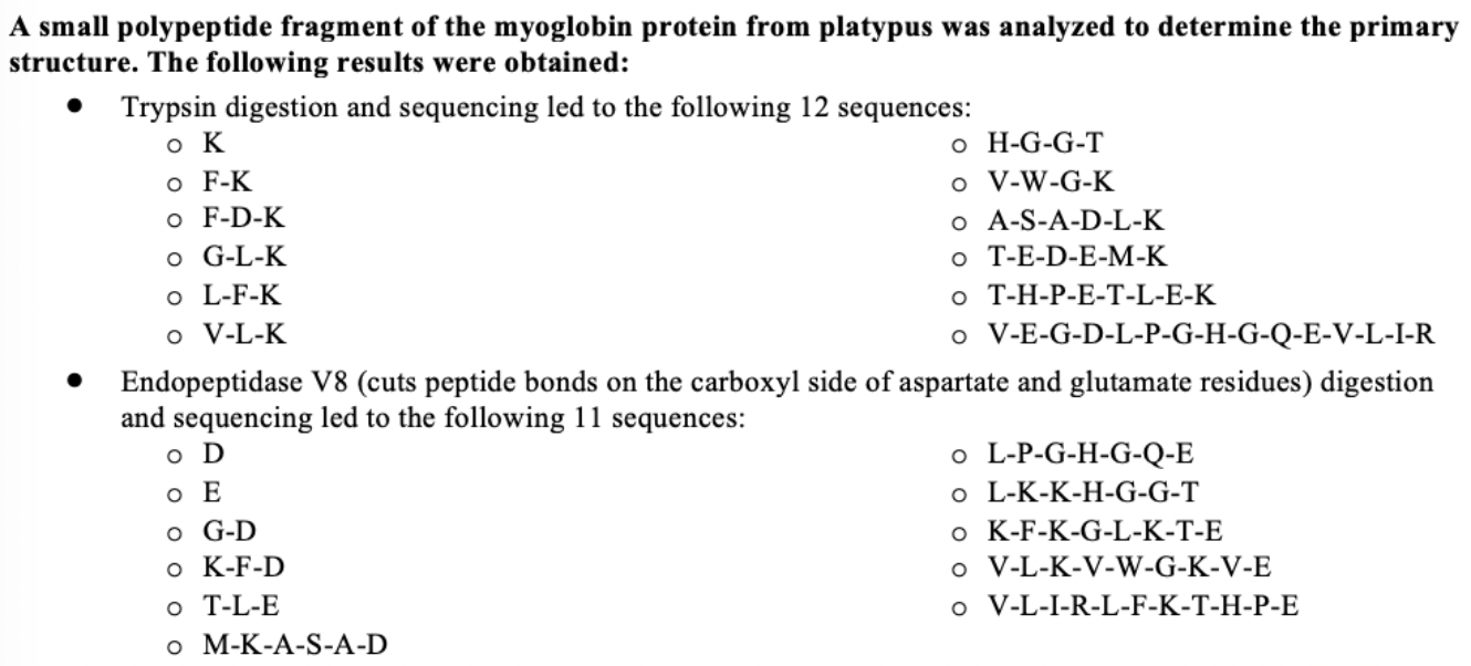 Solved OK A small polypeptide fragment of the myoglobin | Chegg.com
